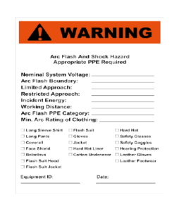 Warning Ppe Checklist Arc Flash – visionmarkerusa